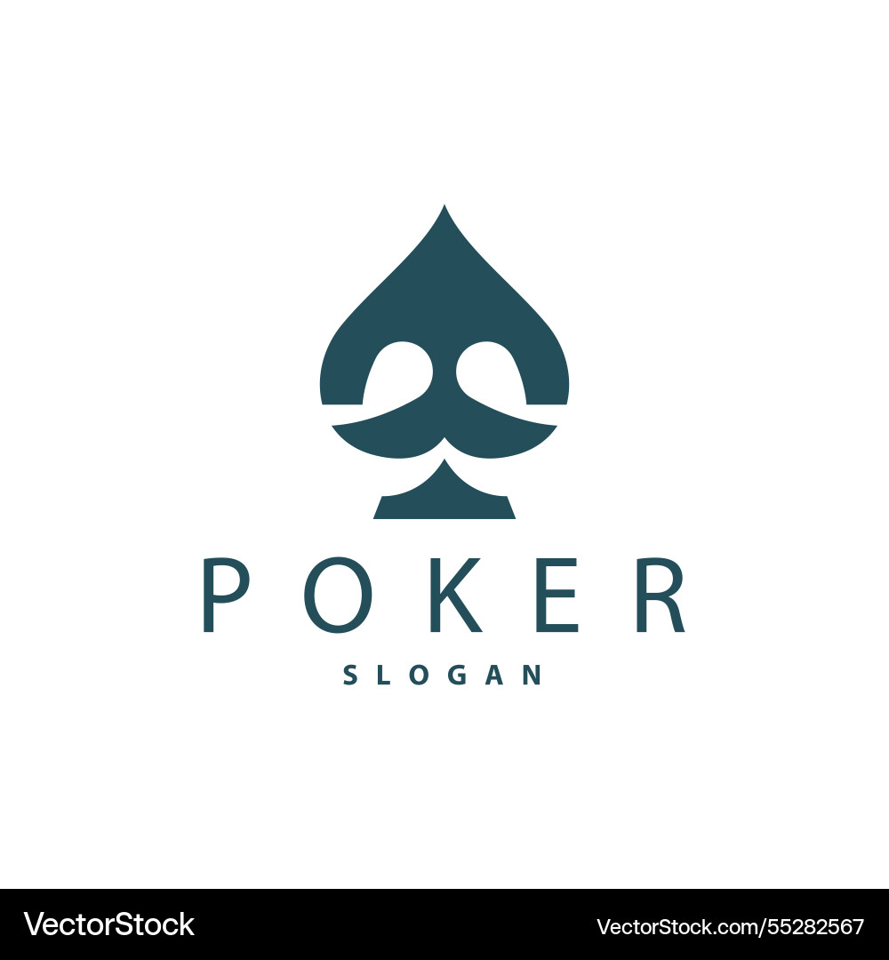Poker card logo classic gambling game design Vector Image