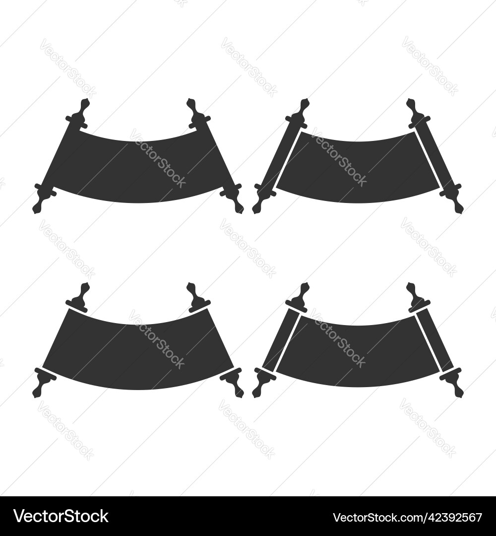 Scroll and manuscript logo set Royalty Free Vector Image