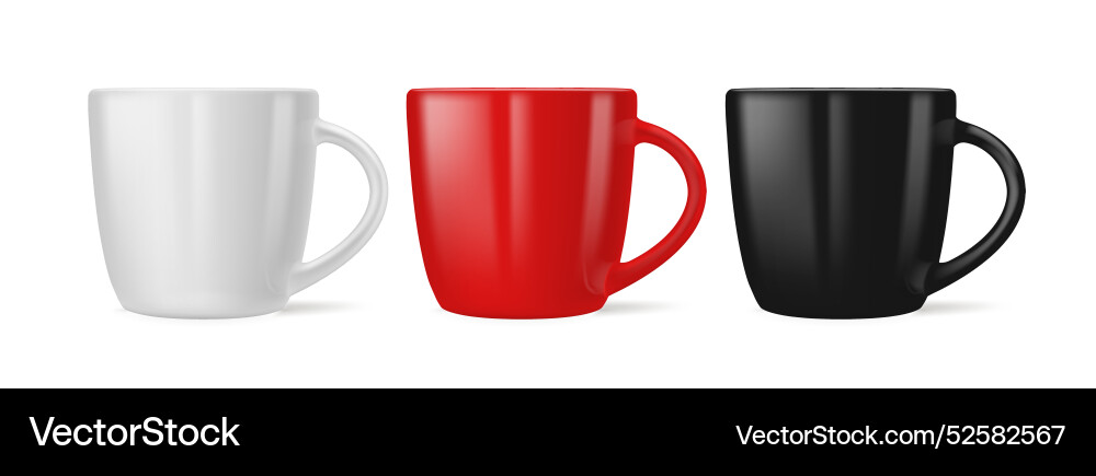 Set of cups color Royalty Free Vector Image - VectorStock