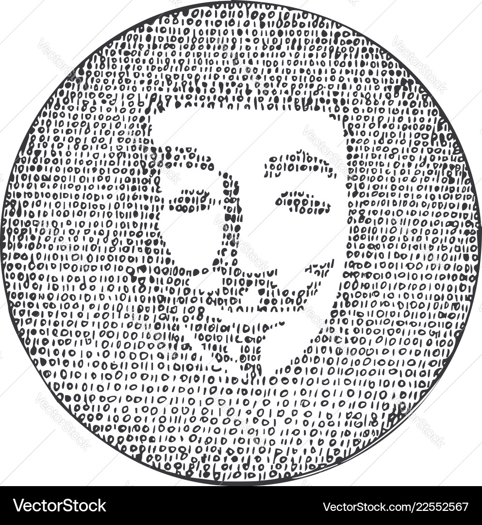 Silhouette anonymous binary code Royalty Free Vector Image