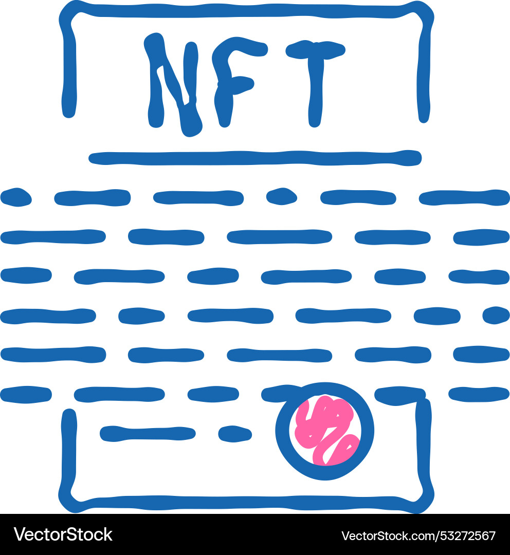 Smart nft contract icon doodle Royalty Free Vector Image