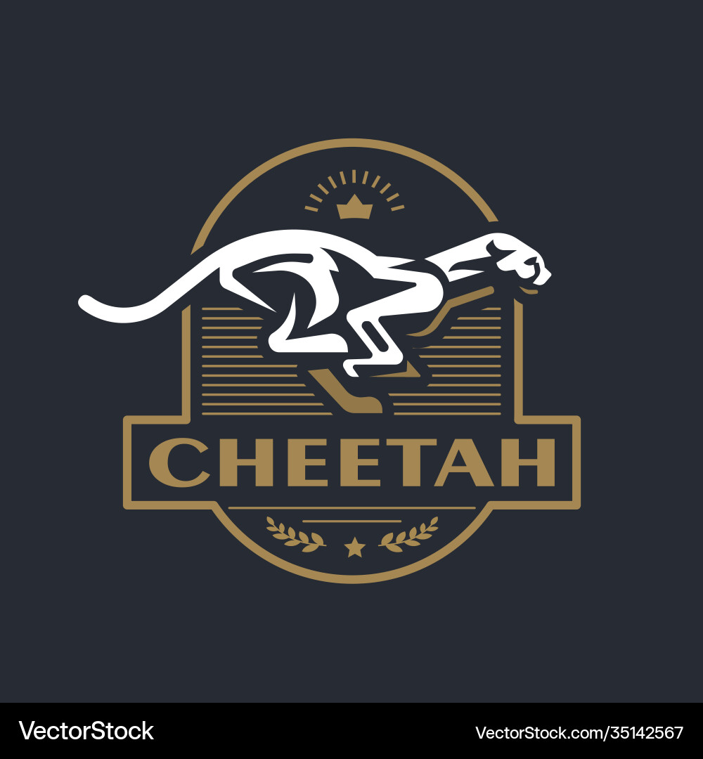 Stylized running cheetah Royalty Free Vector Image
