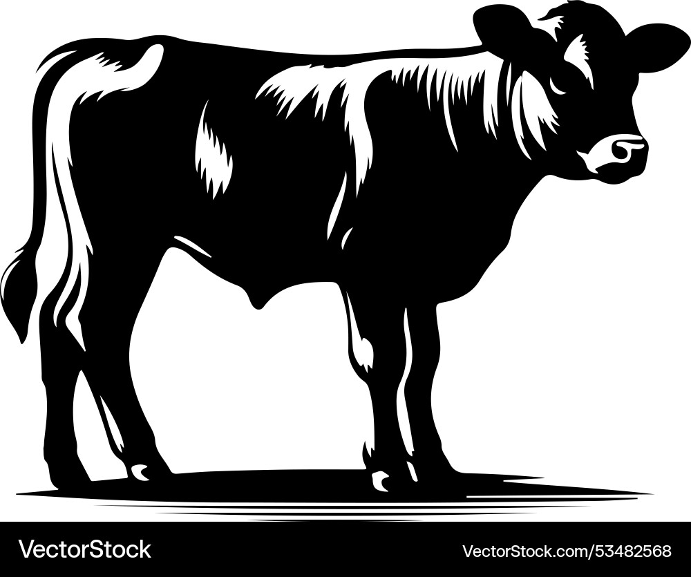 A cow calf art work design Royalty Free Vector Image
