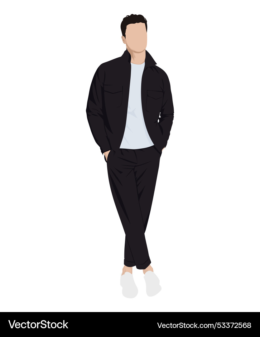 A man in black jacket Royalty Free Vector Image