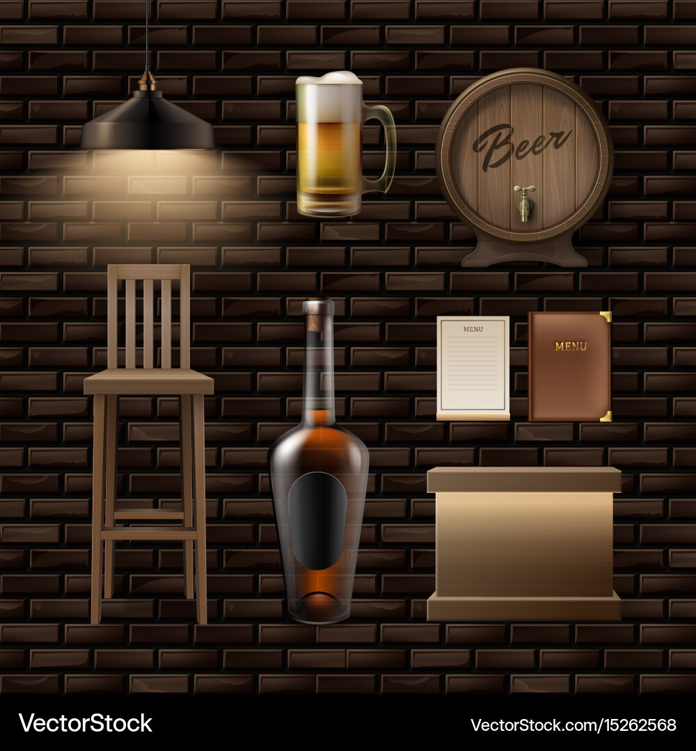 Bar pub stuff Royalty Free Vector Image - VectorStock