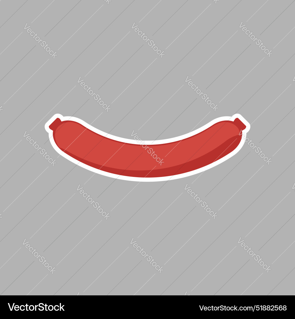 Bent roasted sausage sticker Royalty Free Vector Image