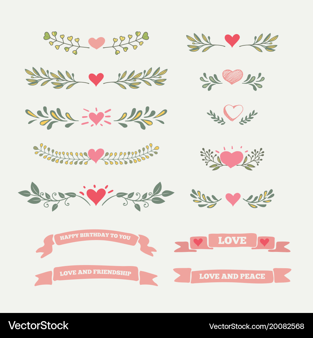 Collection vintage elements Royalty Free Vector Image