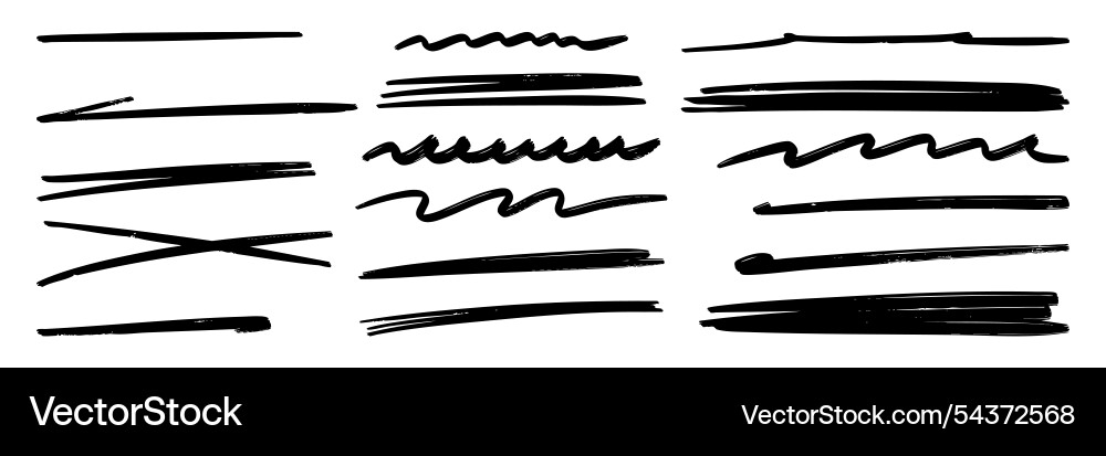 Doodle sketch style of highlighting elements Vector Image