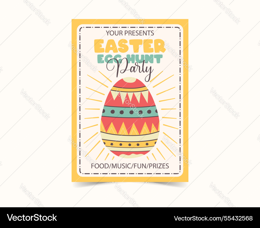 Easter egg card design easter holiday egg hunt Vector Image