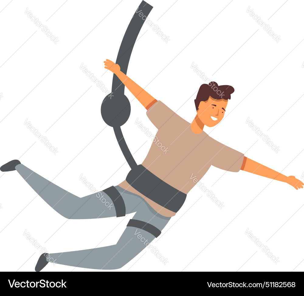 Extreme man fall icon cartoon cord flying Vector Image