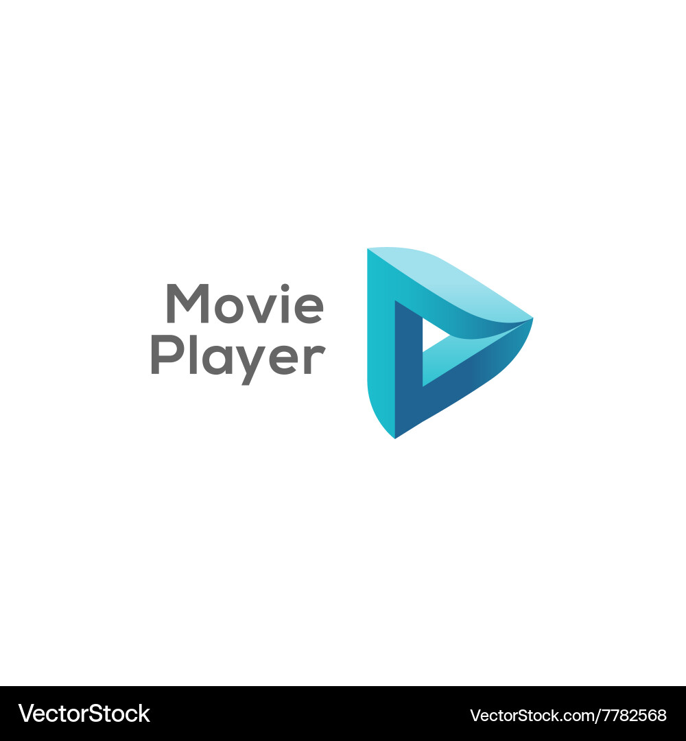 Movie player logo concept play logotype Royalty Free Vector
