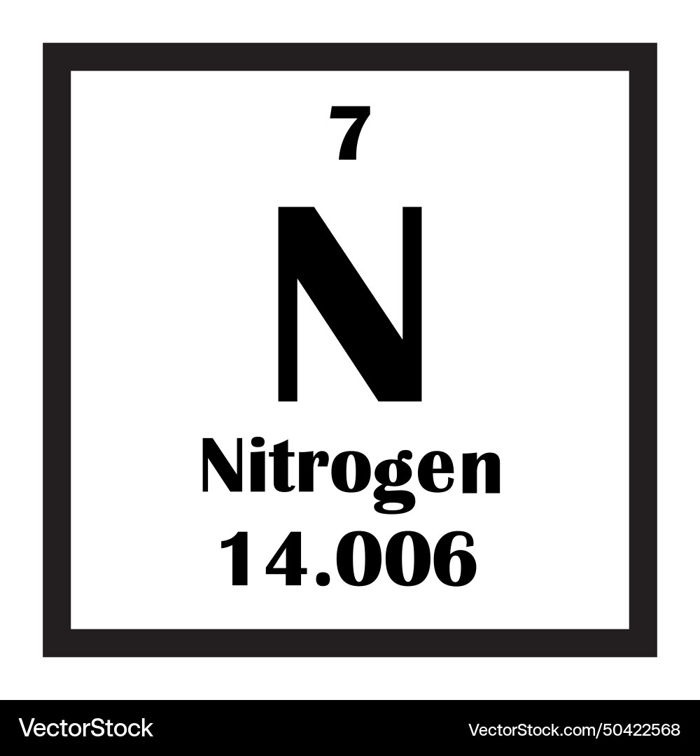 Nitrogen chemical element icon Royalty Free Vector Image