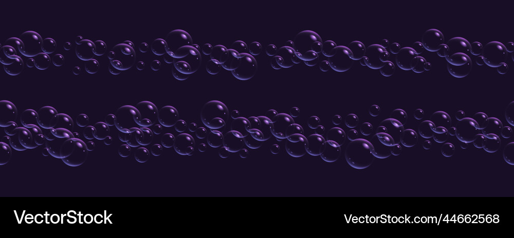 Realistic soap bubbles border seamless bath Vector Image