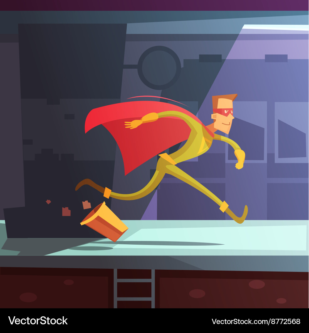 Running superhero Royalty Free Vector Image - VectorStock