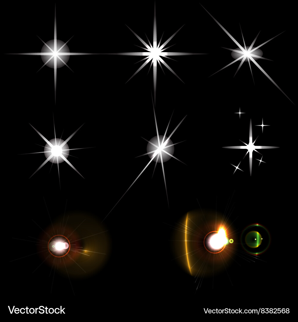 Star lights set Royalty Free Vector Image - VectorStock
