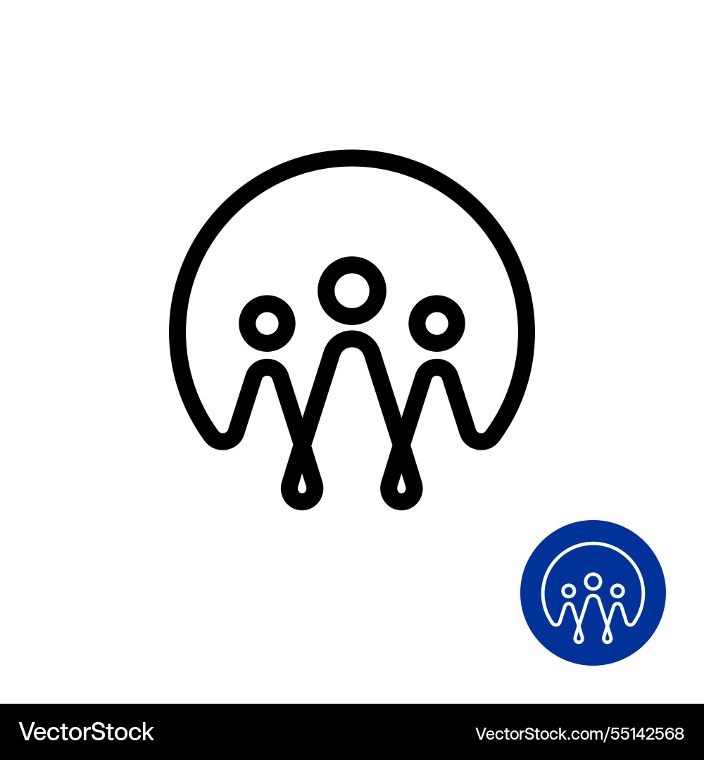 Teamwork three people logo simple on white Vector Image
