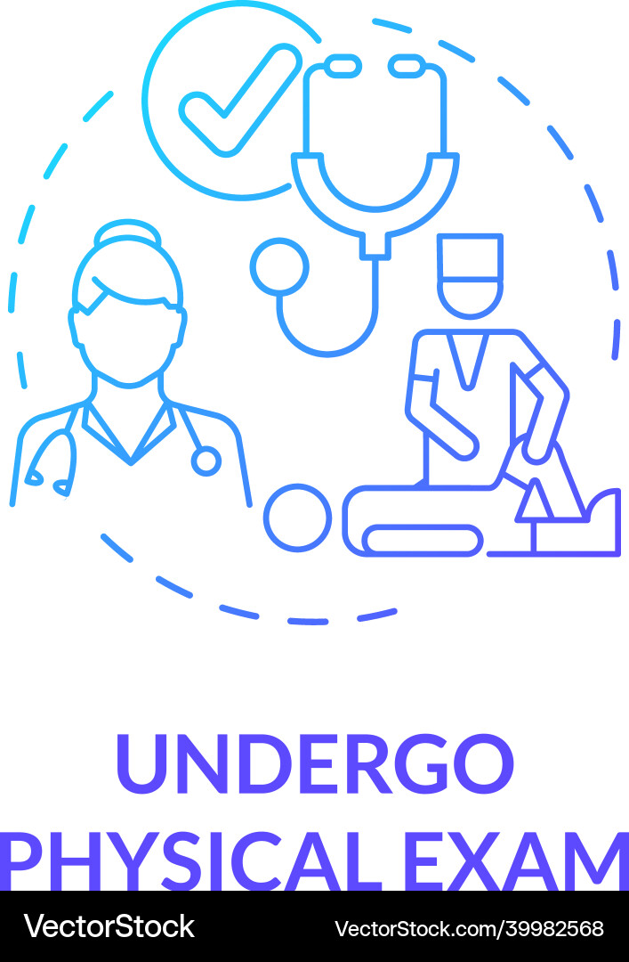 Undergo physikalische Prüfung Gradient blau Konzept Icon