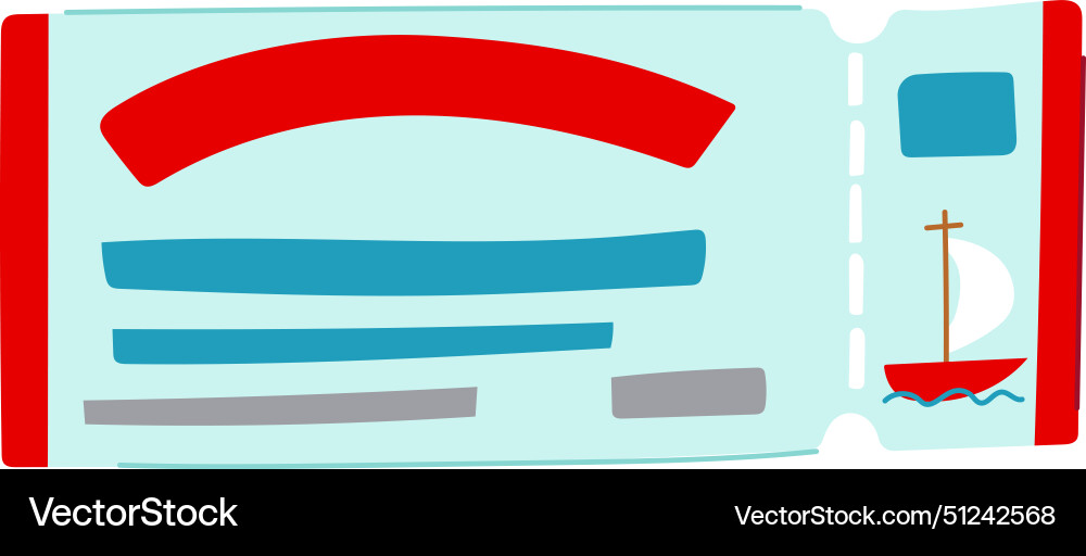 Vacation cruise ship ticket cartoon Royalty Free Vector