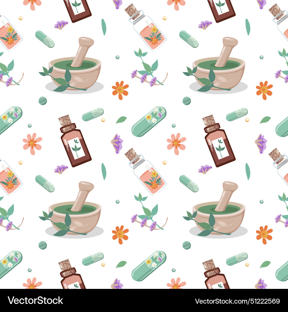 Alternative medicine seamless Royalty Free Vector Image