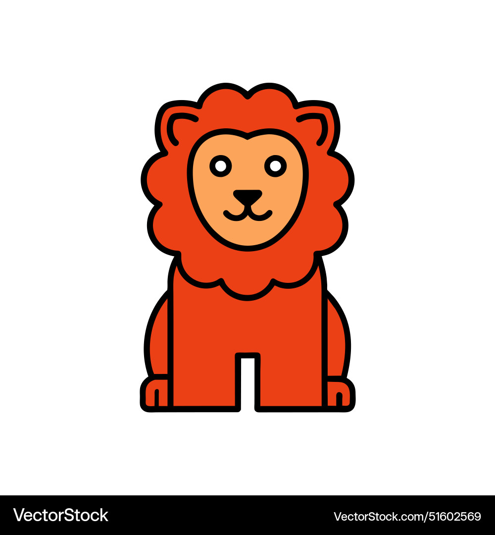 Asian lion looks icon Royalty Free Vector Image