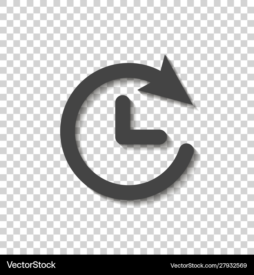 Clock icon on transparent background flat image Vector Image