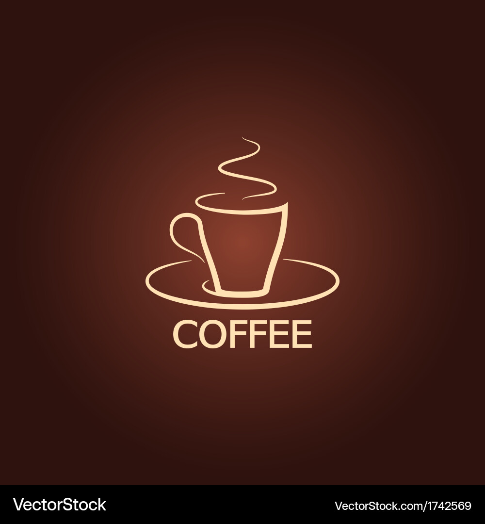 Coffee cup logo design background Royalty Free Vector Image