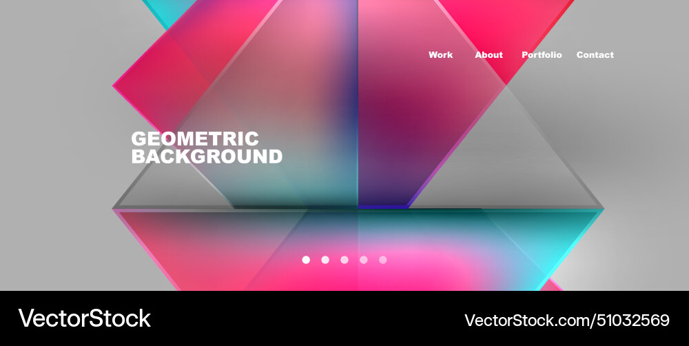 Colorful triangles in rectangle shapes on a gray Vector Image