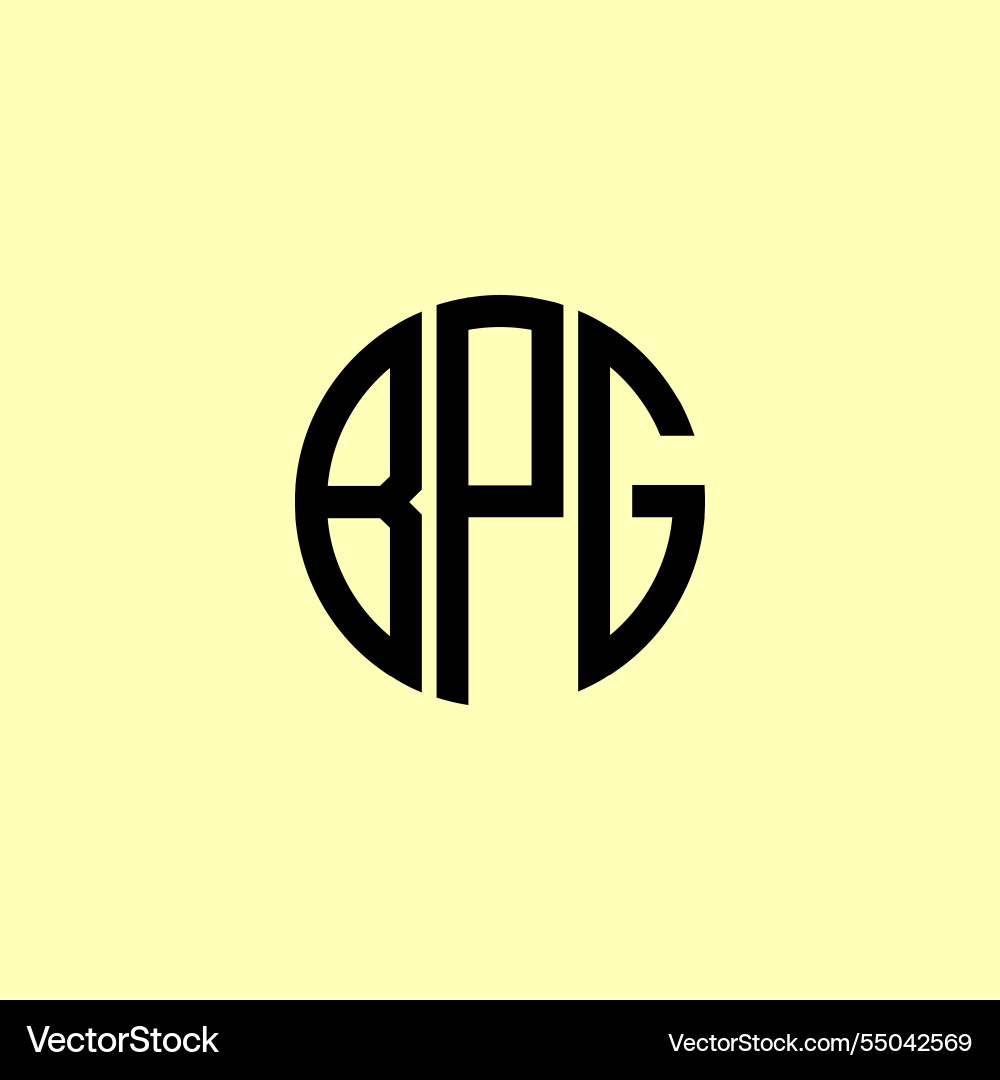 Creative rounded initial letters bpg logo Vector Image