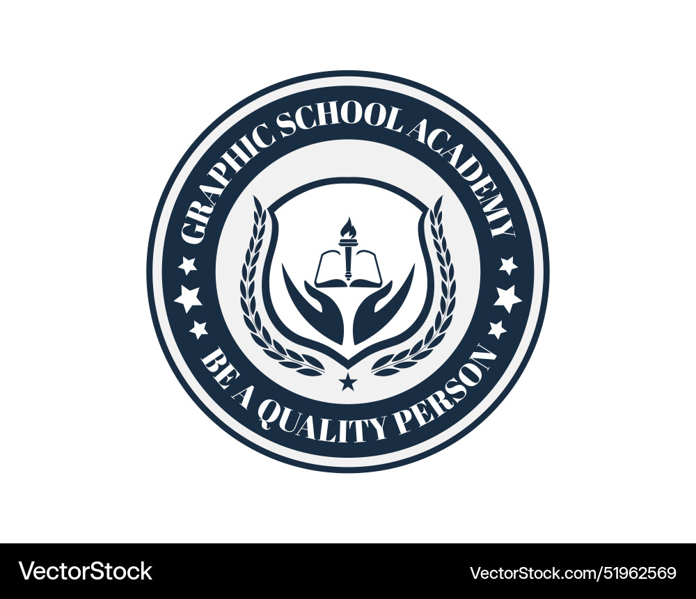 Education academy logo Royalty Free Vector Image