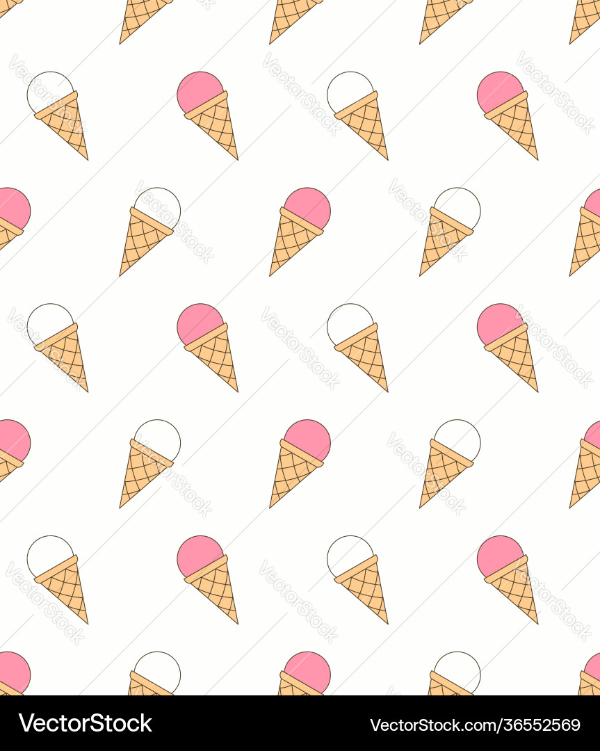 Ice cream - seamless pattern Royalty Free Vector Image