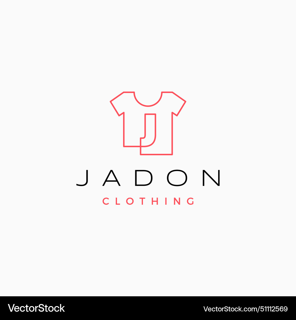 J letter tee tshirt apparel clothing monogram Vector Image