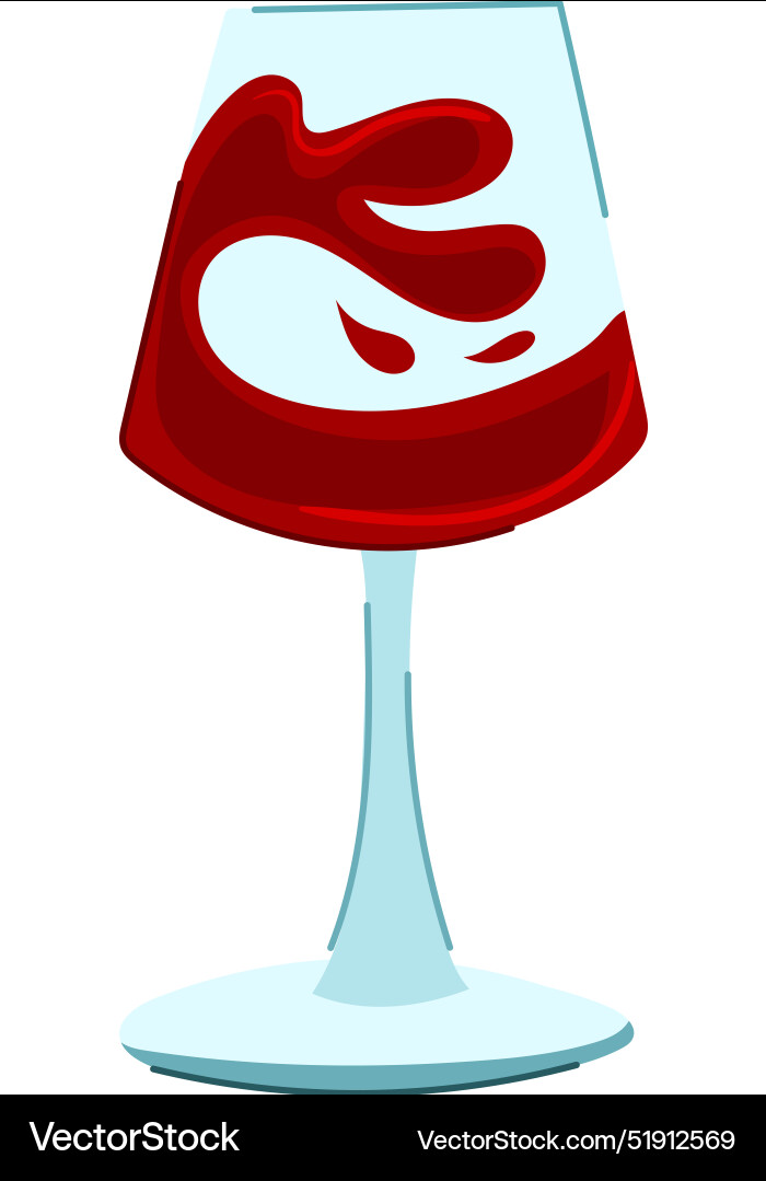 Line wine glass cartoon Royalty Free Vector Image