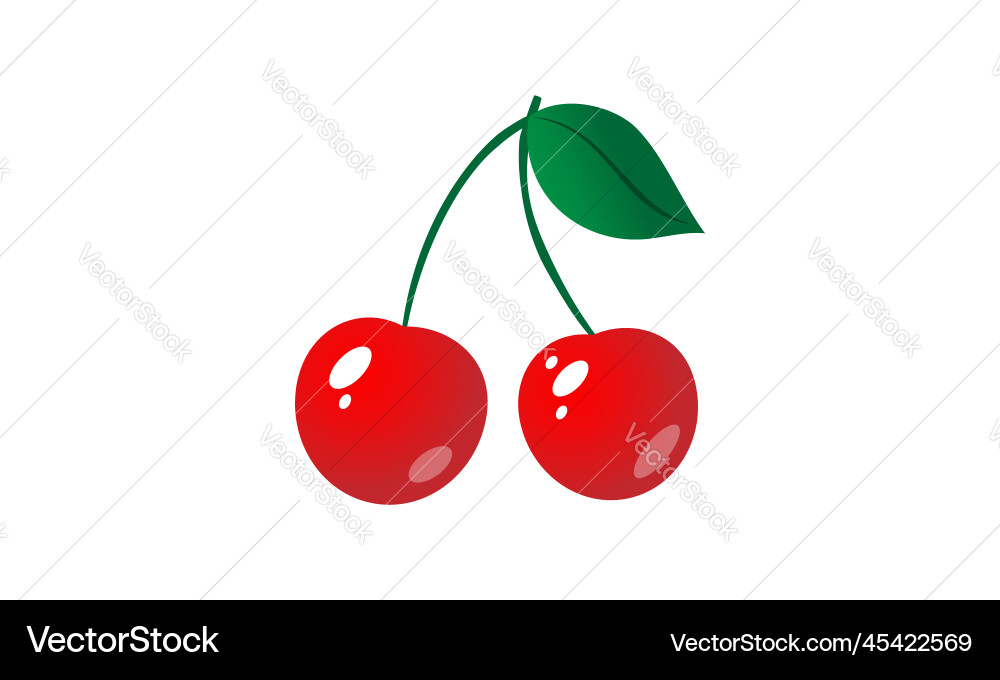 Red Cherry Cartoon Icon Royalty Free Vector Image