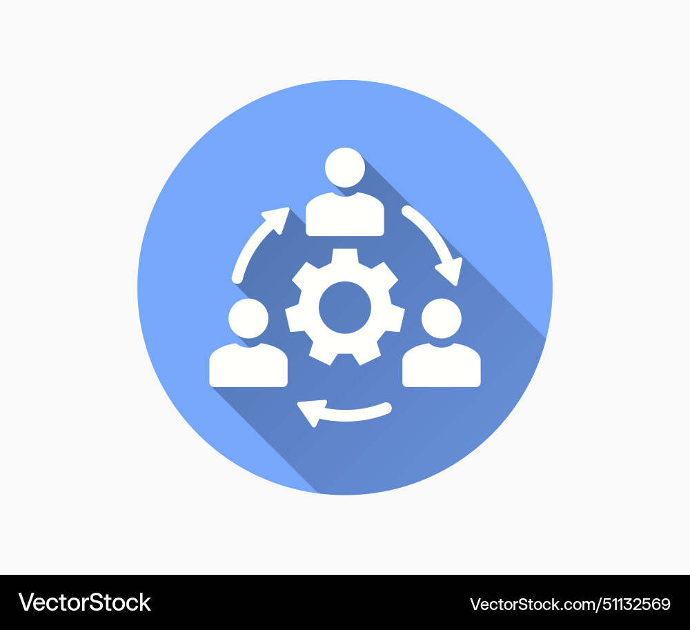 Team building flat icon with long shadow Vector Image