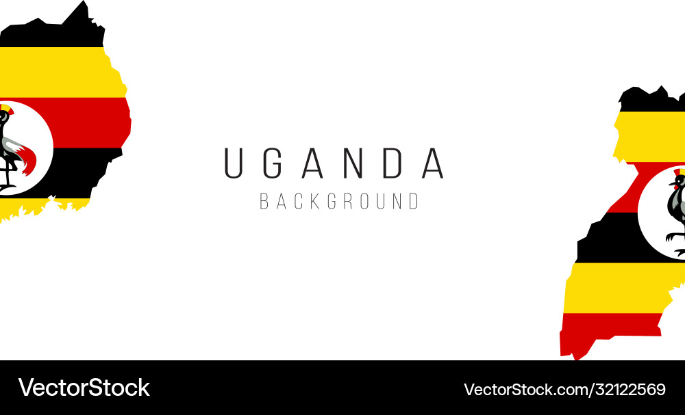 Uganda flag map background Royalty Free Vector Image