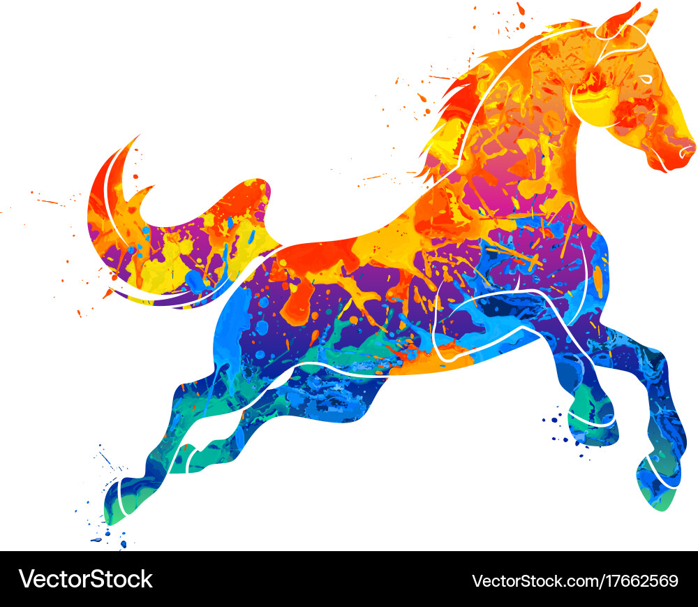 Watercolor Horse Splash Royalty Free Vector Image