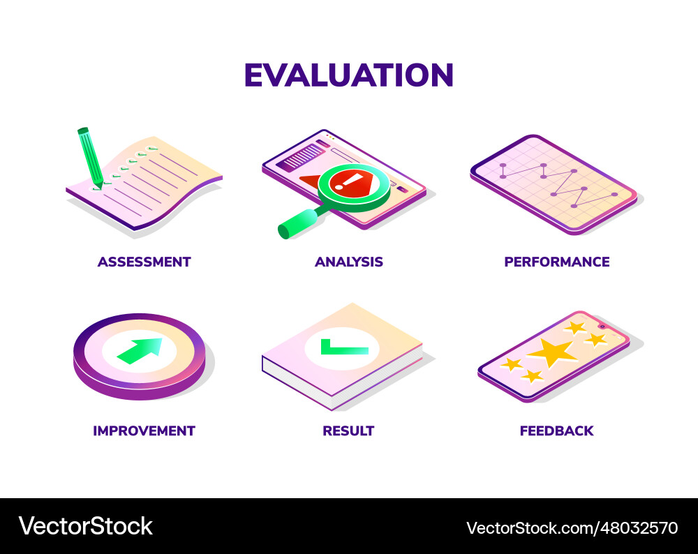 Banner evaluation concept assessment analysis Vector Image