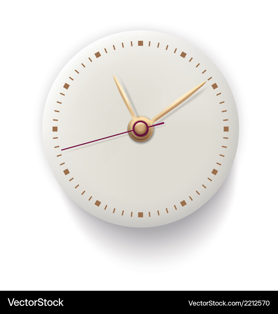Clock on white background Royalty Free Vector Image