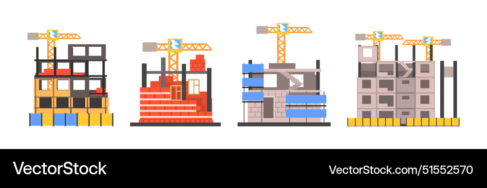 Frame of house as construction process building Vector Image