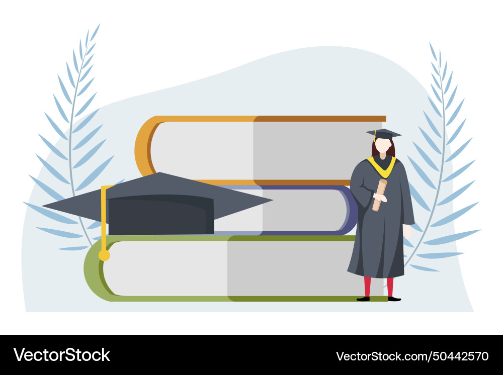 Graduation flat design Royalty Free Vector Image