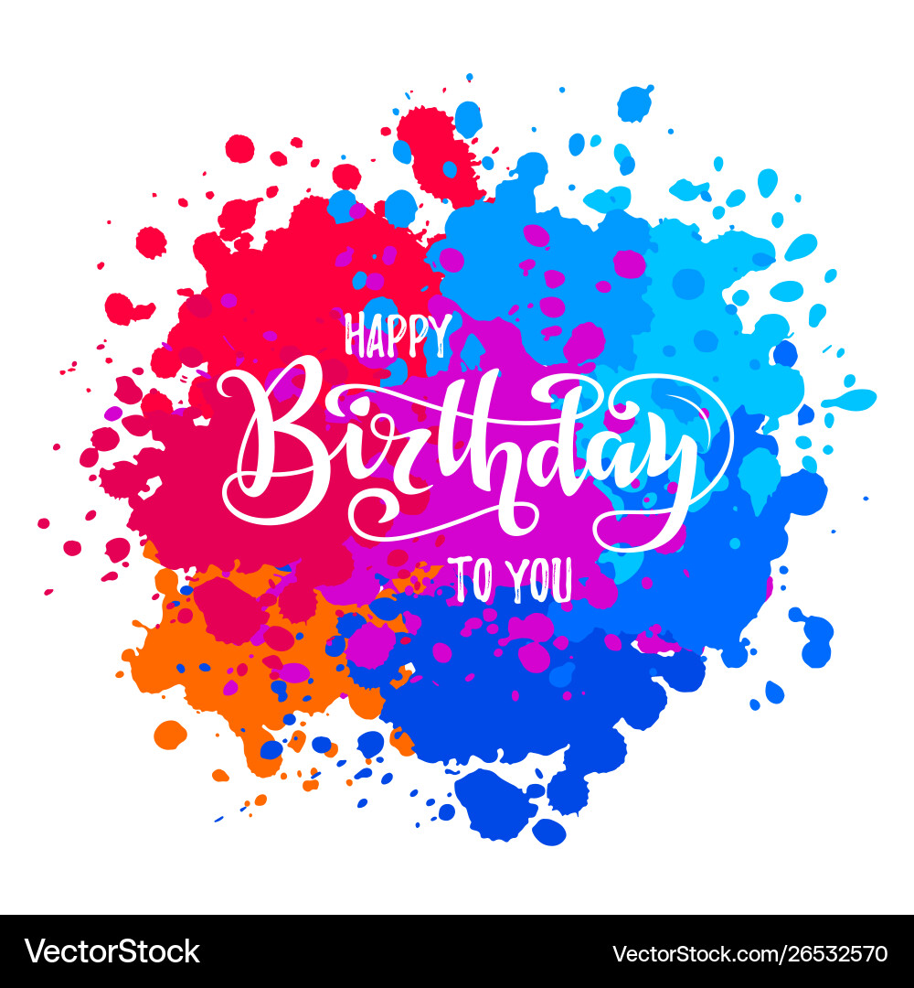 Happy birthday lettering Royalty Free Vector Image