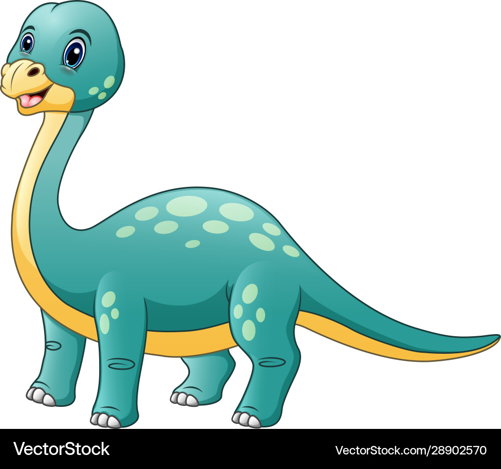 Happy brontosaurus isolated on white background Vector Image
