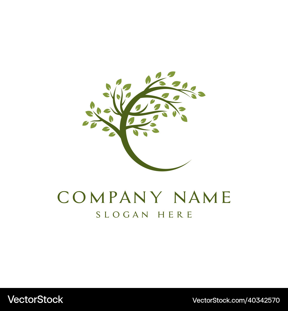 Healthcare & Wellness Tree Logo Royalty Free Vector