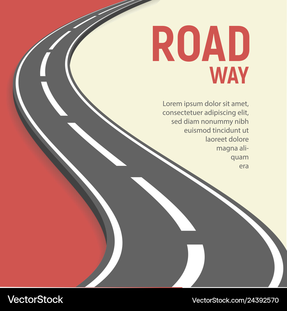 Isolated of roadway flat Royalty Free Vector Image