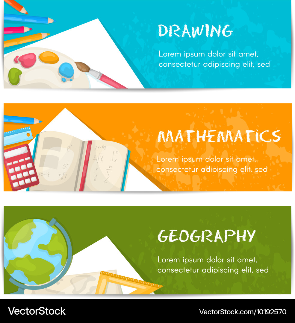 School banner set Royalty Free Vector Image - VectorStock