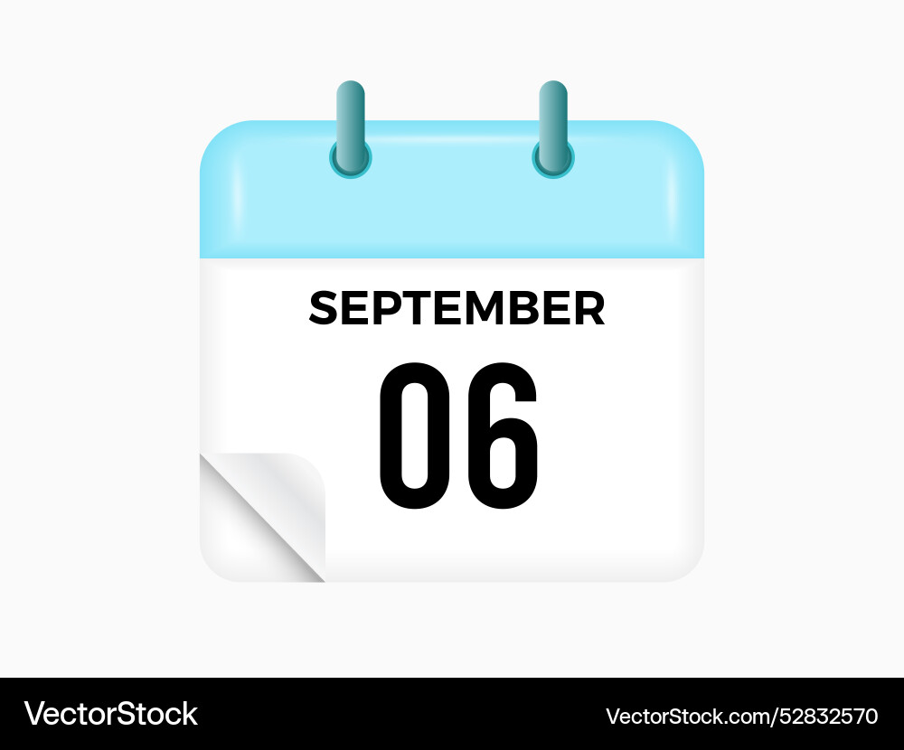 September 6 Calendar Vector Images (over 160)