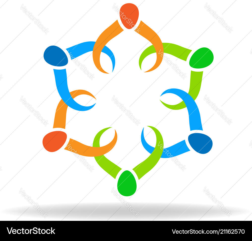 Teamwork partners holding hands logo Royalty Free Vector