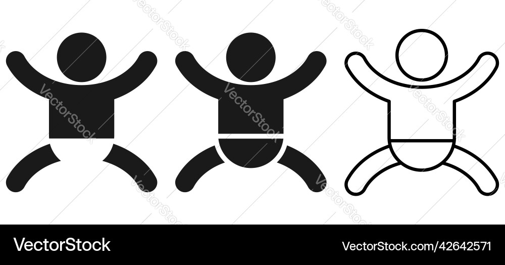 Baby icon changing diapers sign Royalty Free Vector Image