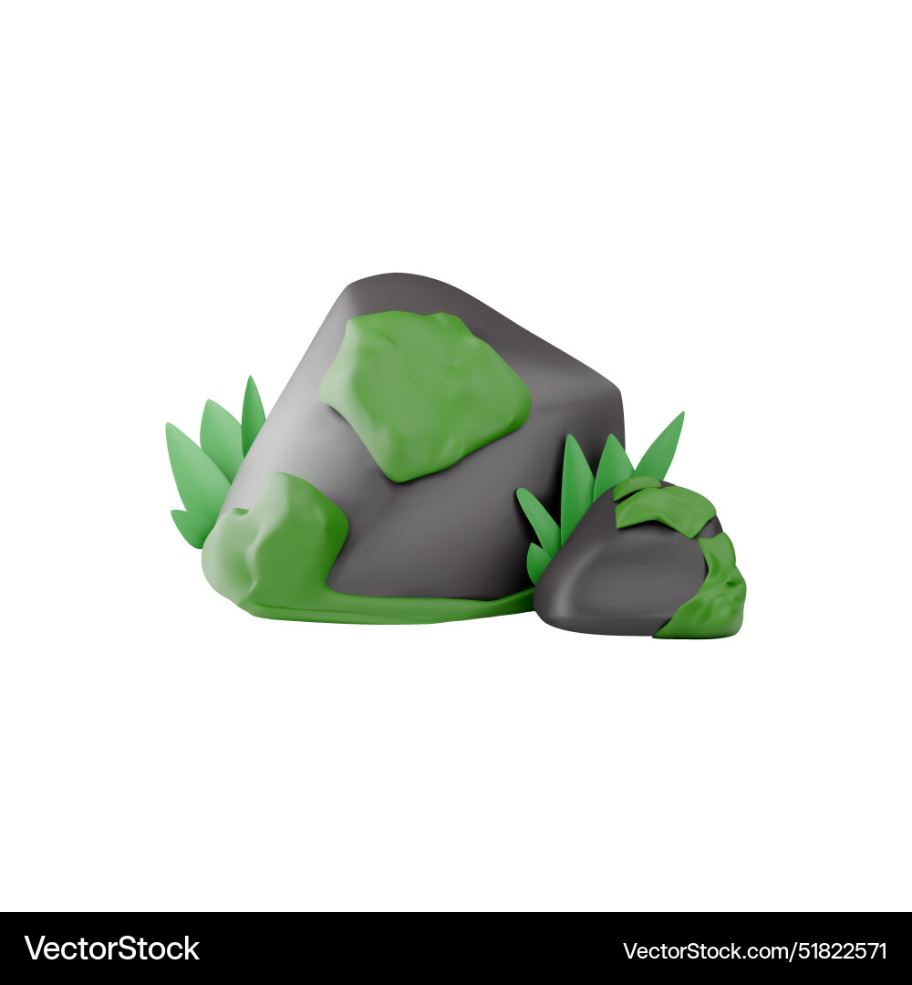 Depicting black 3d stones covered Royalty Free Vector Image