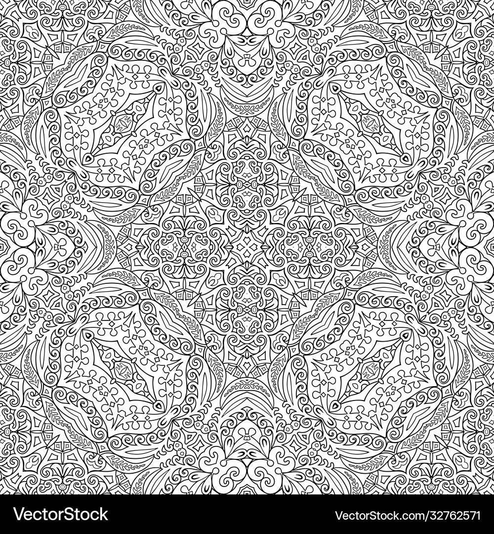 Ethnic line art hand drawn background Royalty Free Vector